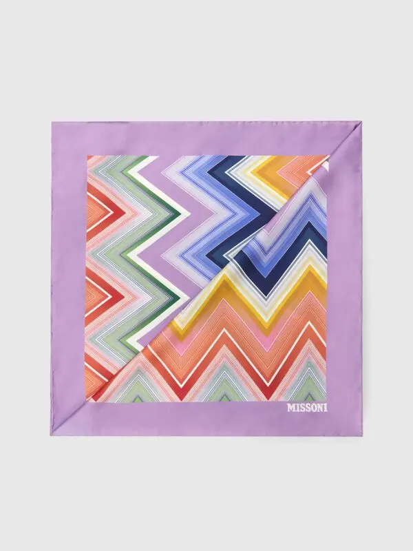 Missoni Silk Foulard With Macro Zigzag Print And Logo
