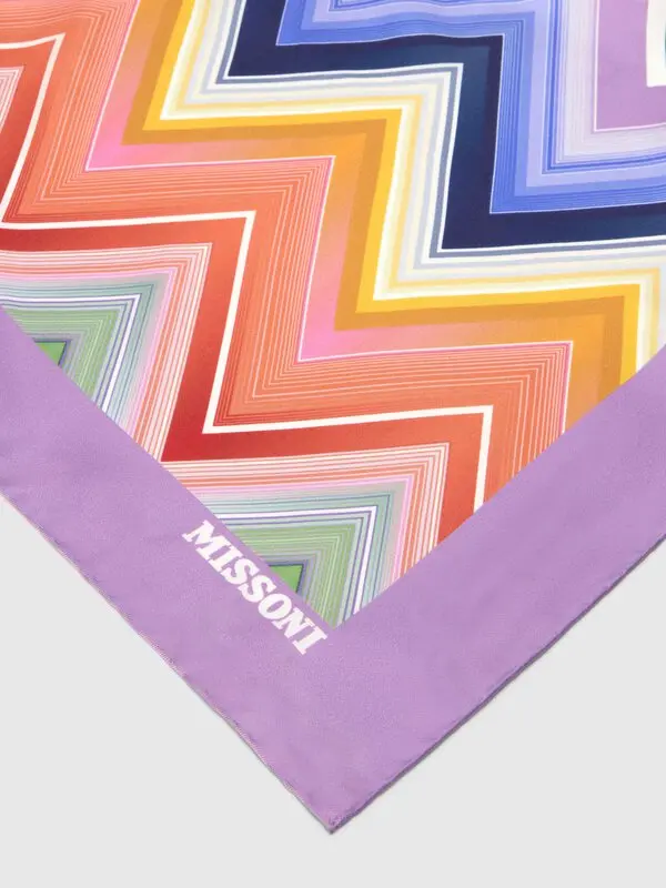 Missoni Silk Foulard With Macro Zigzag Print And Logo