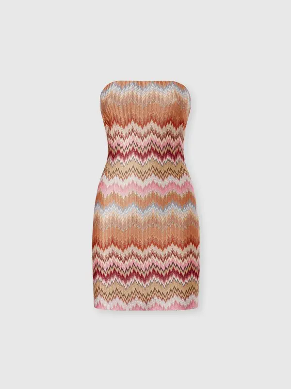 Missoni Pattern Mini Dress - Pink,rust