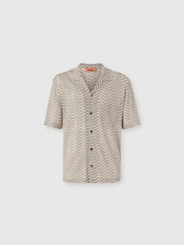 Missoni Viscose Knit Bowling Shirt With Greek Key Motif - Multicoloured