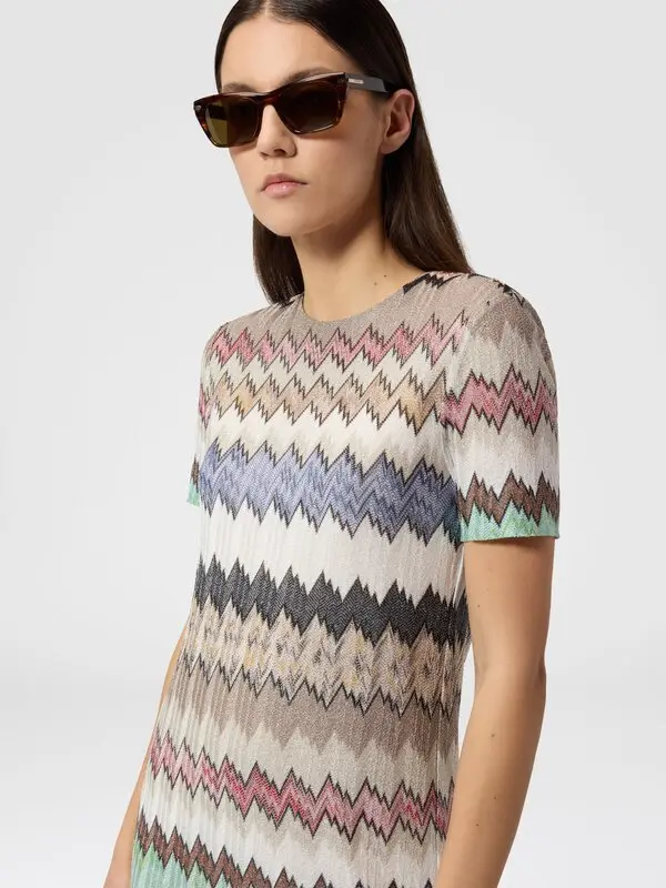 Missoni Sleeve Viscose Lamé Mini Dress