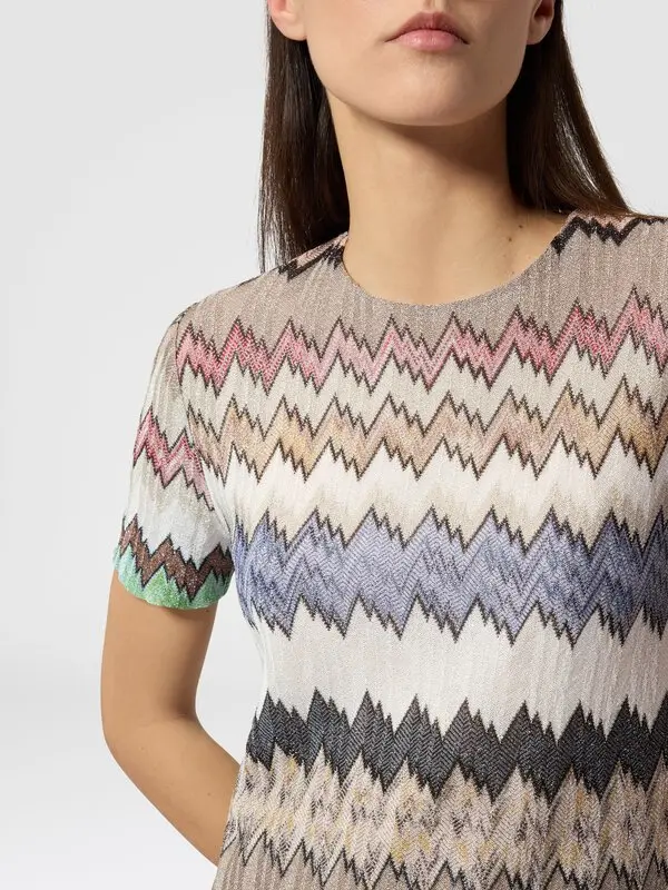 Missoni Sleeve Viscose Lamé Mini Dress