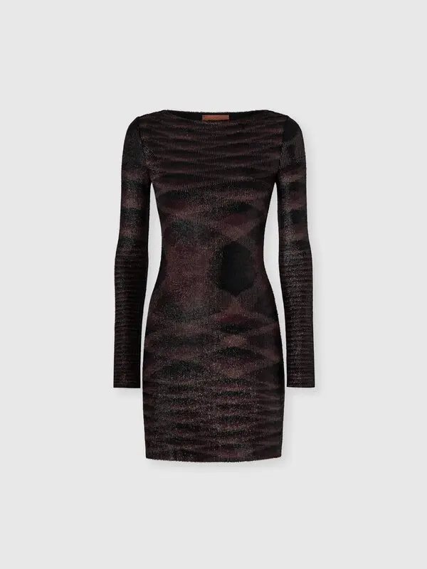 Missoni Sleeve Mini Dress With Flame Pattern