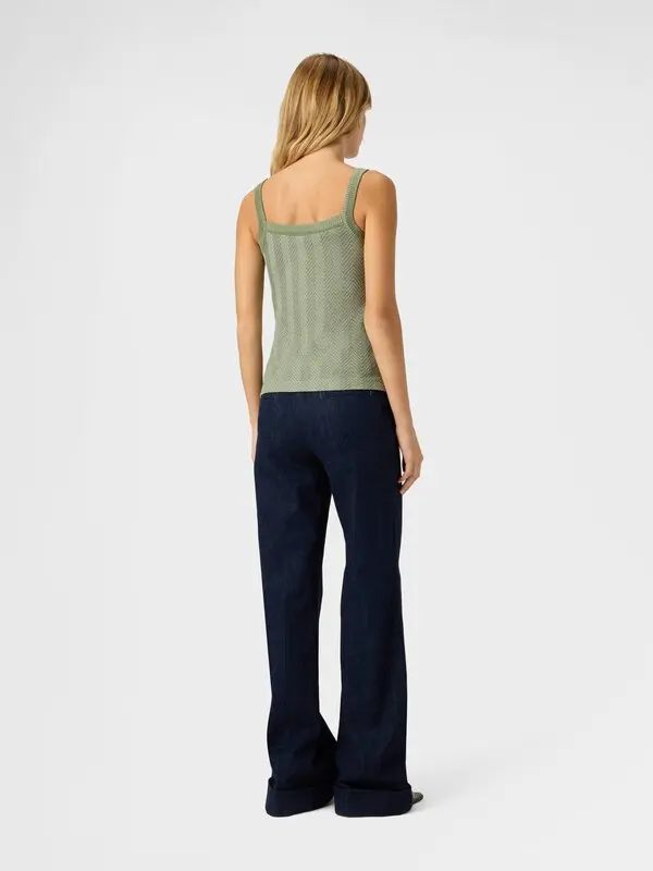 Missoni Sleeveless Zigzag Knit Top - Green