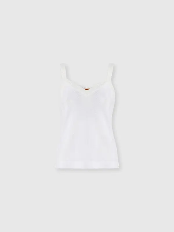 Missoni Sleeveless Chevron Knit Top - White