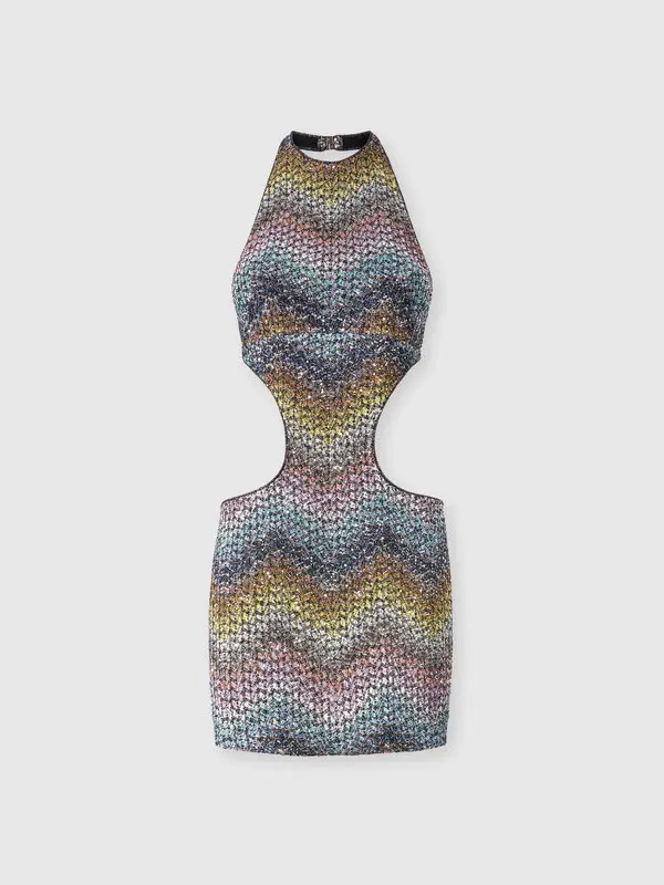 Missoni Sleeveless Mini Dress With Zigzag Texture