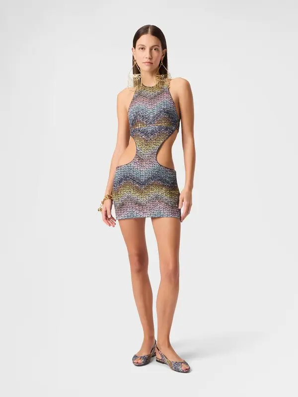 Missoni Sleeveless Mini Dress With Zigzag Texture