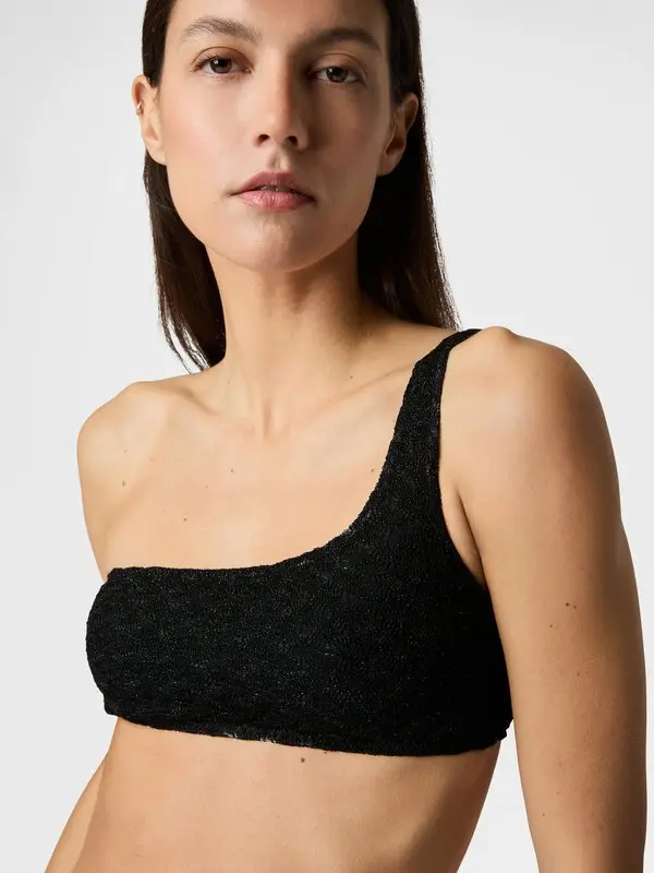 Missoni Shoulder Bikini In Lamé Viscose With Raschel Workmanship - Black