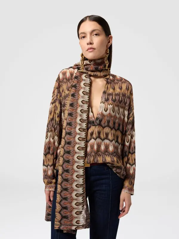 Missoni Viscose Lamé Stole With Arabesque Motif