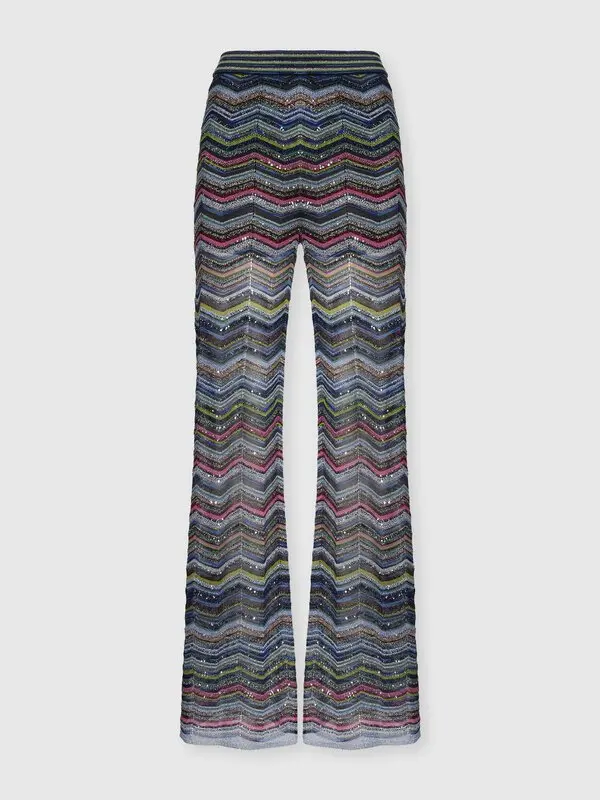 Missoni Chevron Palazzo Trousers With Sequins - Multicoloured