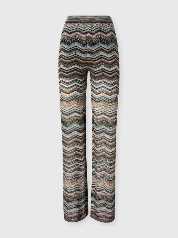 Missoni Chevron Palazzo Trousers With Sequins - Multicoloured