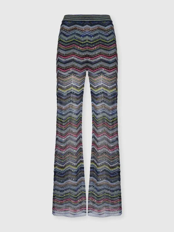 Missoni Chevron Palazzo Trousers With Sequins - Multicoloured