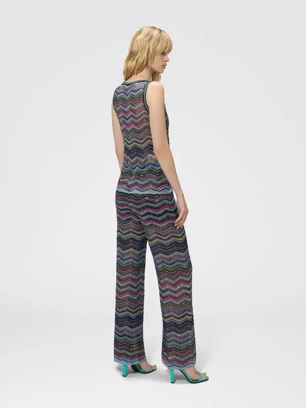 Missoni Chevron Palazzo Trousers With Sequins