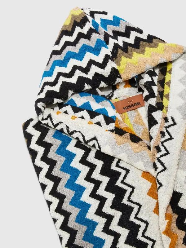 Missoni Best Cotton Terry Bathrobe Zig Zag - Black Multicoloured