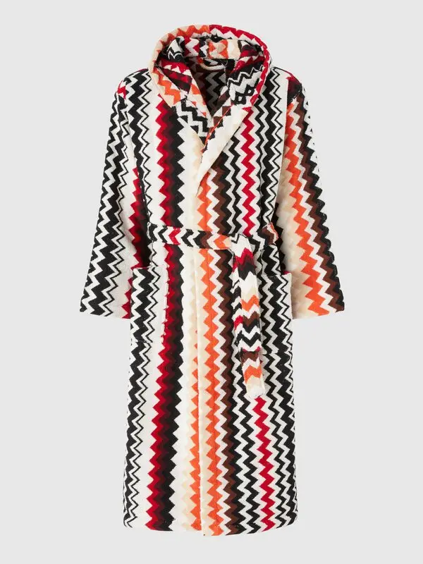 Missoni Best Cotton Terry Bathrobe Zig Zag - Red,multicoloured