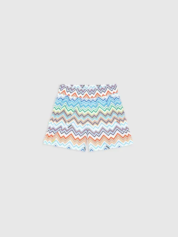 Missoni Length Swim Shorts With Zig Zag Print And Logo