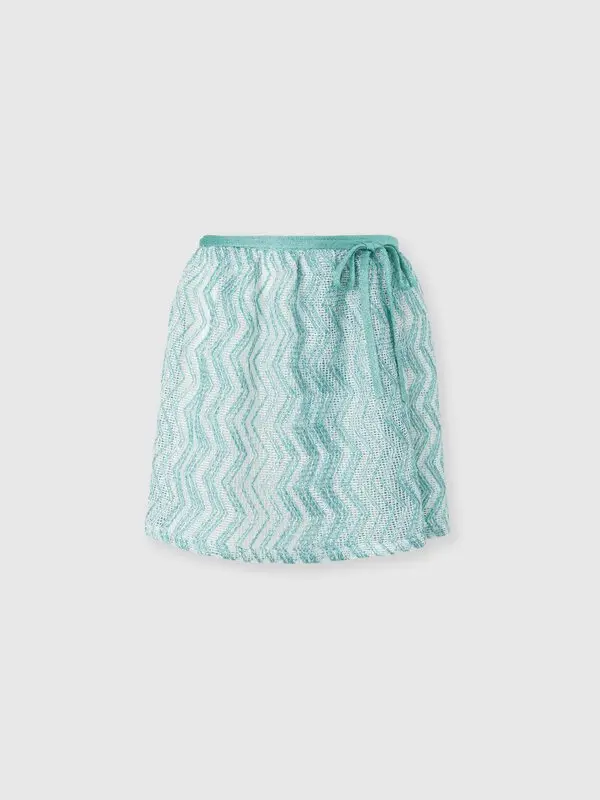 Missoni Zigzag Mesh Pareo Mini Skirt With Sequins