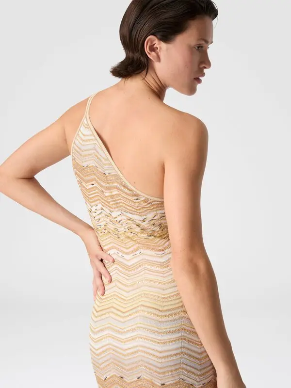 Missoni Shoulder Dress With A Chevron Pattern With Sequins - Multicoloured