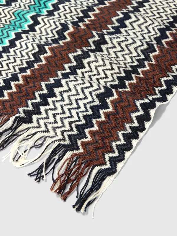 Missoni Cotton Zigzag Scarf With Fringes