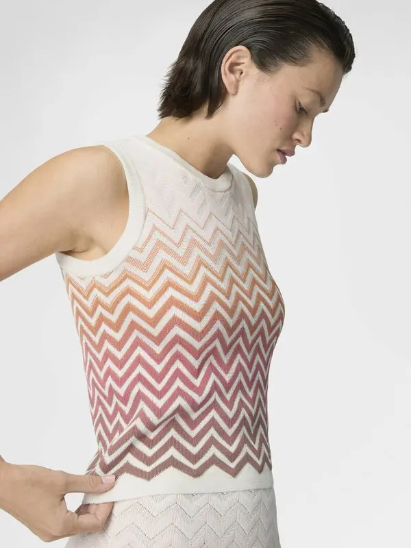 Missoni Sleeveless Chevron Knit Top