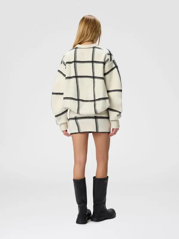 Missoni Oversized Wool Check Crew Neck Sweater