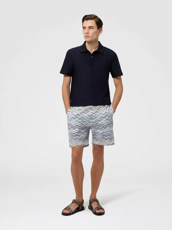 Missoni Jacquard Cotton Polo Shirt With Tone-on-tone Zigzag Design