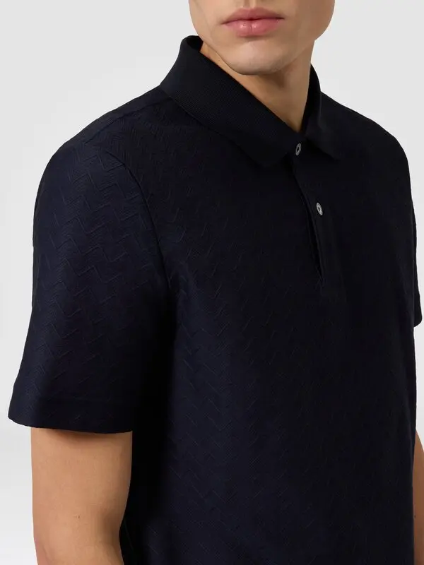Missoni Jacquard Cotton Polo Shirt With Tone-on-tone Zigzag Design