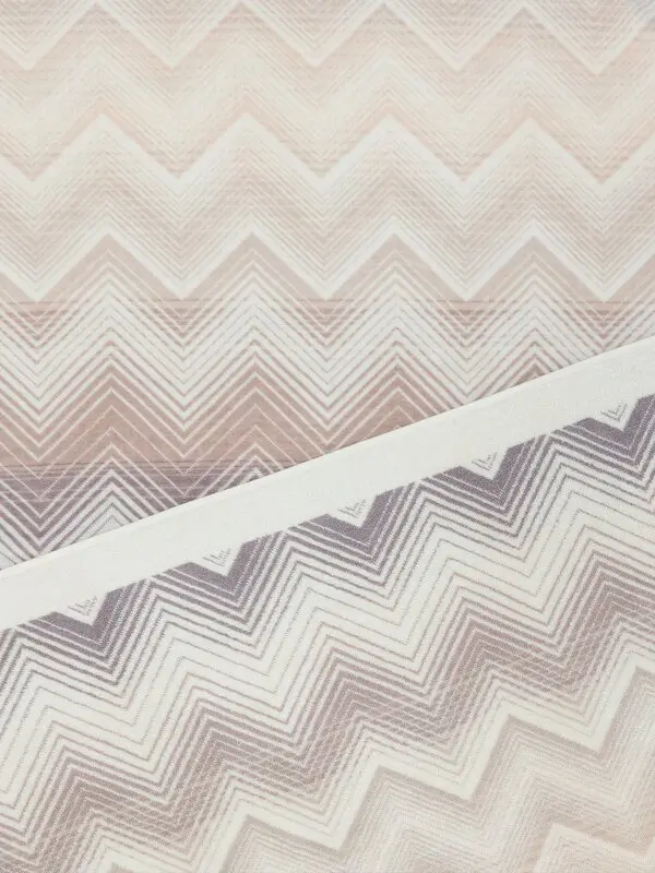 Missoni Marea Beach Towel In 100% Cotton 180x100 Cm With Zig Zag Pattern - Beige