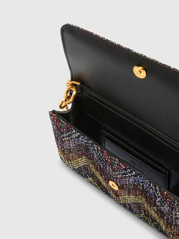 Missoni Leather And Canvas Wallet On Chain