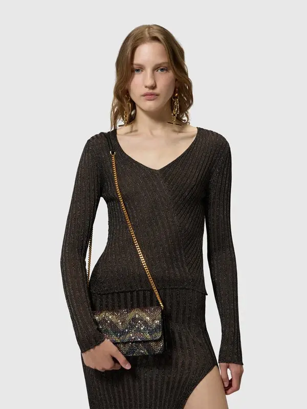 Missoni Leather And Canvas Wallet On Chain