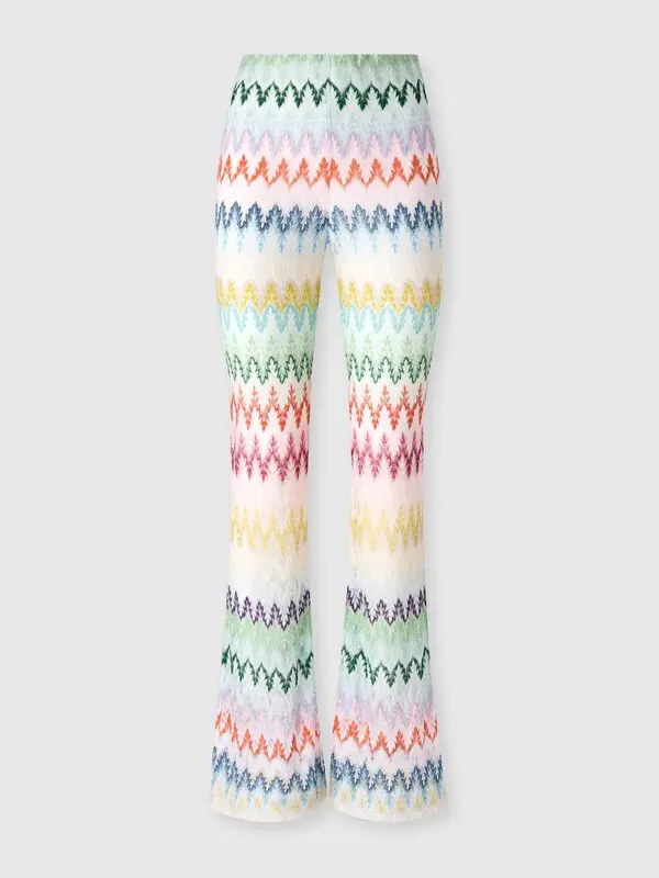Missoni Zig Zag Motif Lamé Flare Trousers - Multicoloured