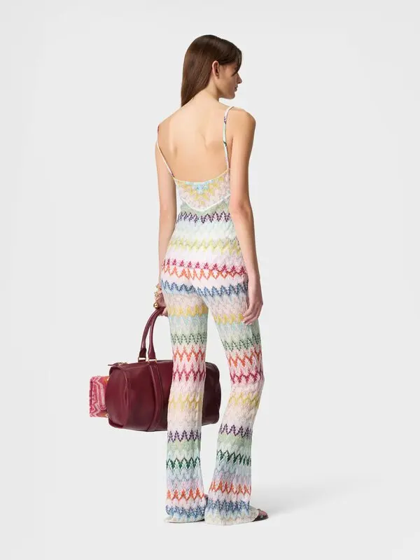 Missoni Zig Zag Motif Lamé Flare Trousers - Multicoloured