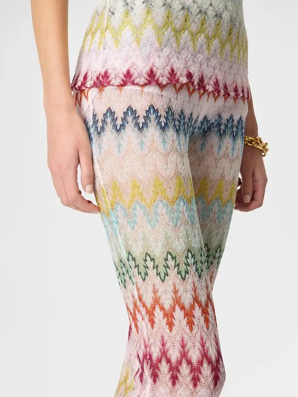 Missoni Zig Zag Motif Lamé Flare Trousers - Multicoloured