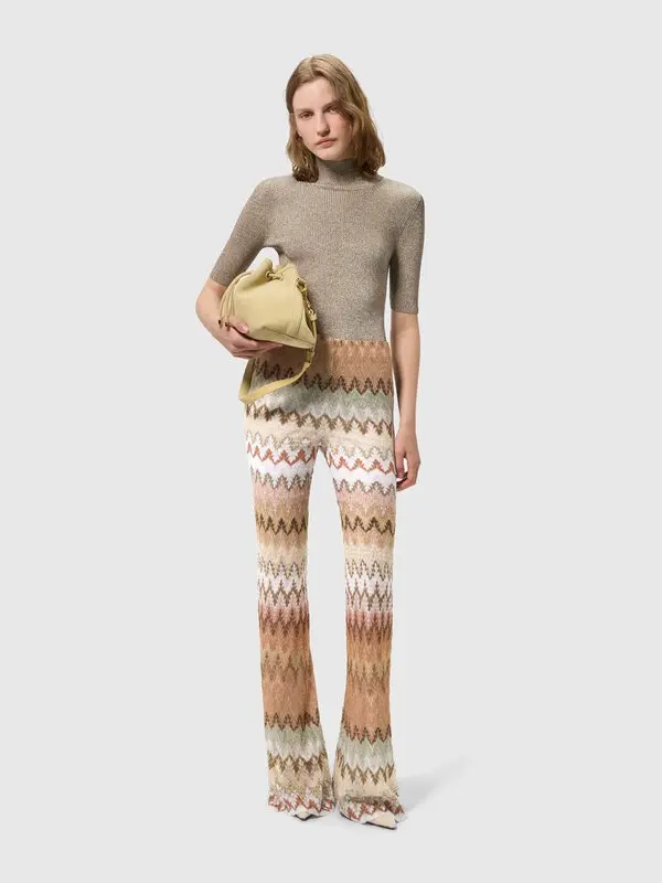 Missoni Zig Zag Motif Flare Trousers In Viscose-blend Lam