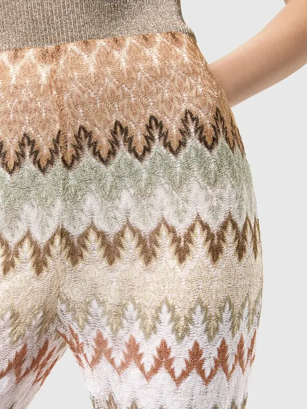 Missoni Zig Zag Motif Flare Trousers In Viscose-blend Lam