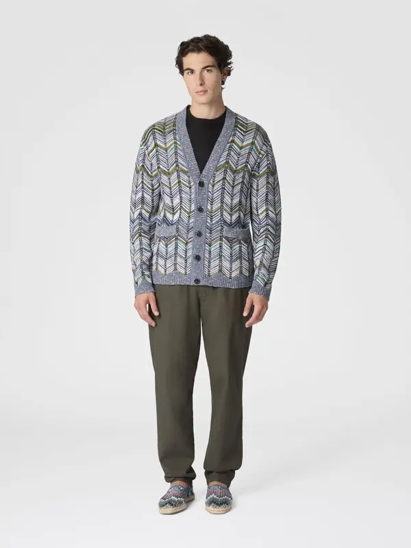 Missoni Cotton Chevron Cardigan With Pockets
