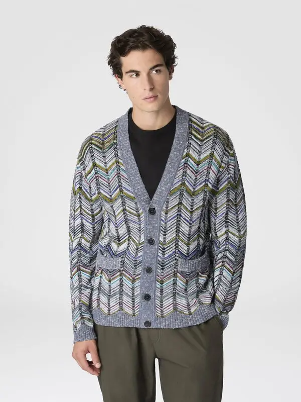 Missoni Cotton Chevron Cardigan With Pockets