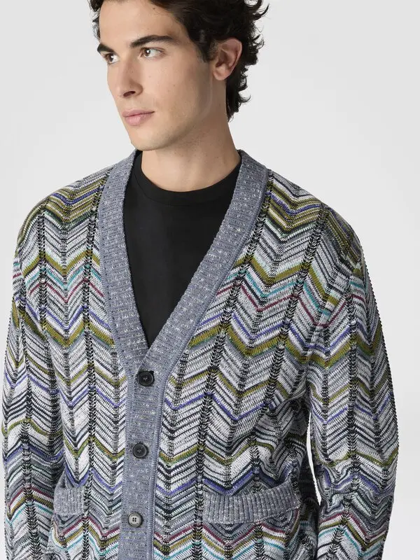 Missoni Cotton Chevron Cardigan With Pockets