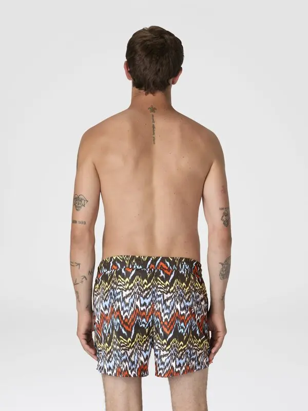 Missoni Length Swim Shorts With Abstract Zigzag Print