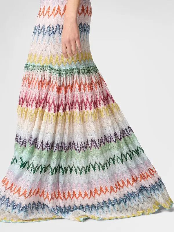 Missoni Long Ruffle Lace Motif Skirt - Multicoloured
