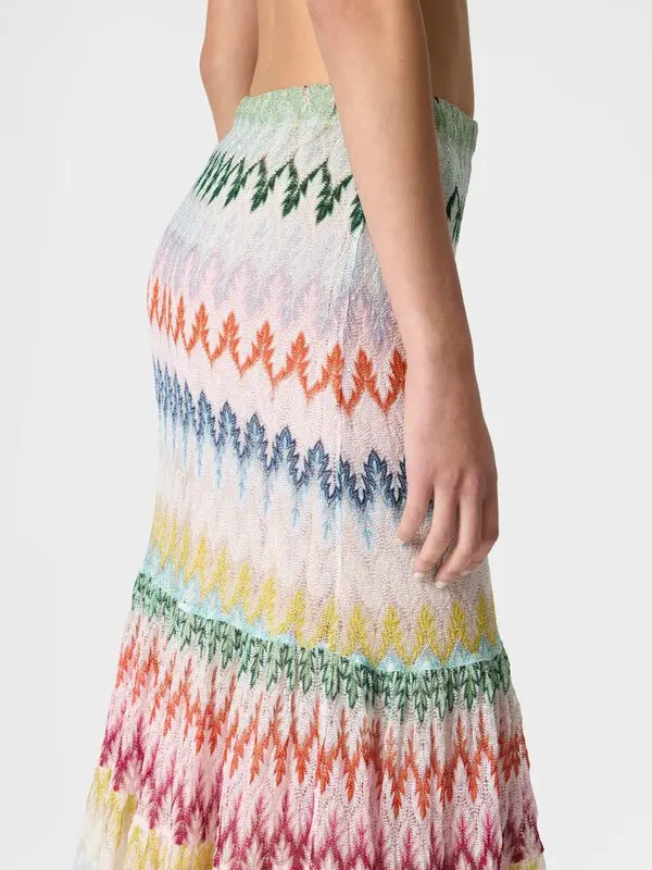 Missoni Long Ruffle Lace Motif Skirt - Multicoloured