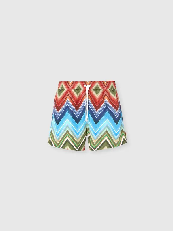 Missoni Length Swim Shorts With Macro Zigzag Print