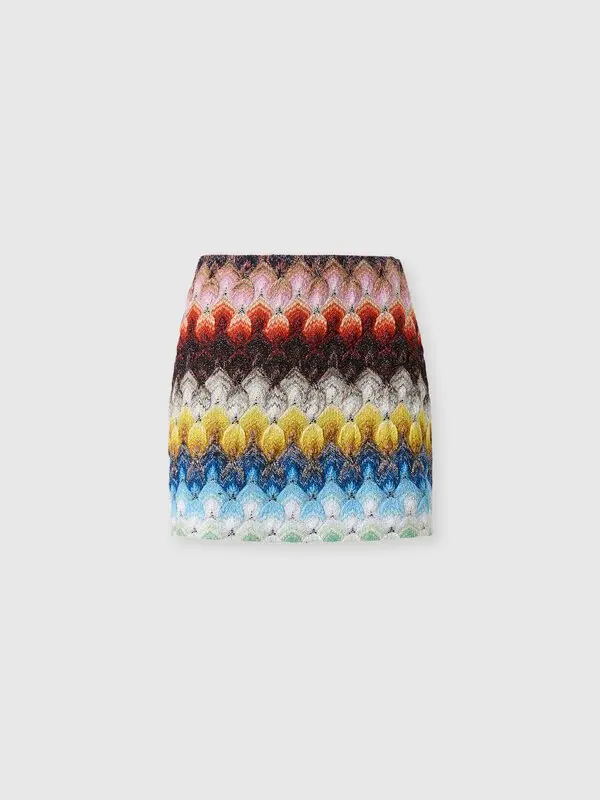 Missoni Mini Skirt In Viscose Lamé Lace Motif