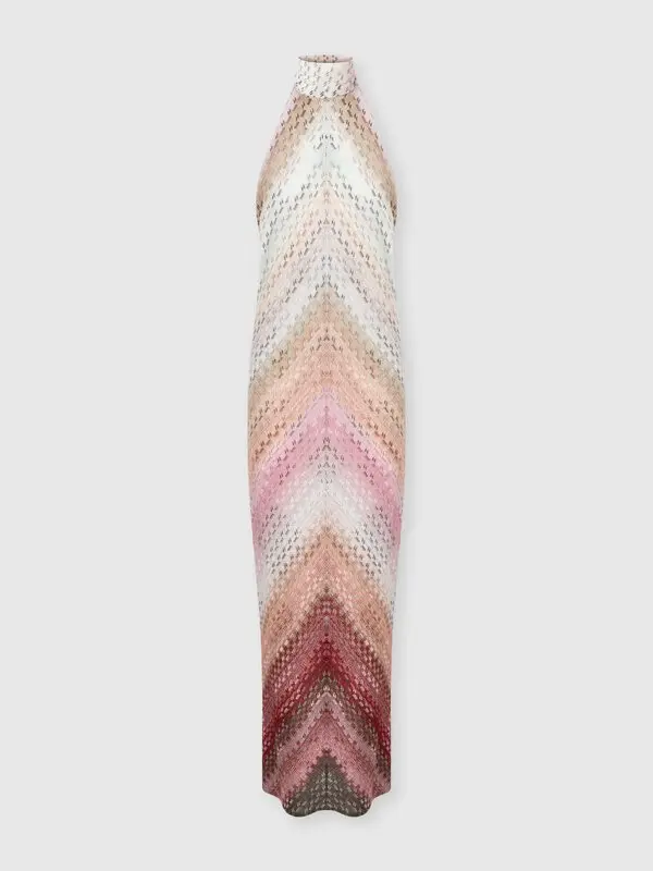 Missoni Neck Dress With Staggered Zigzag Pattern