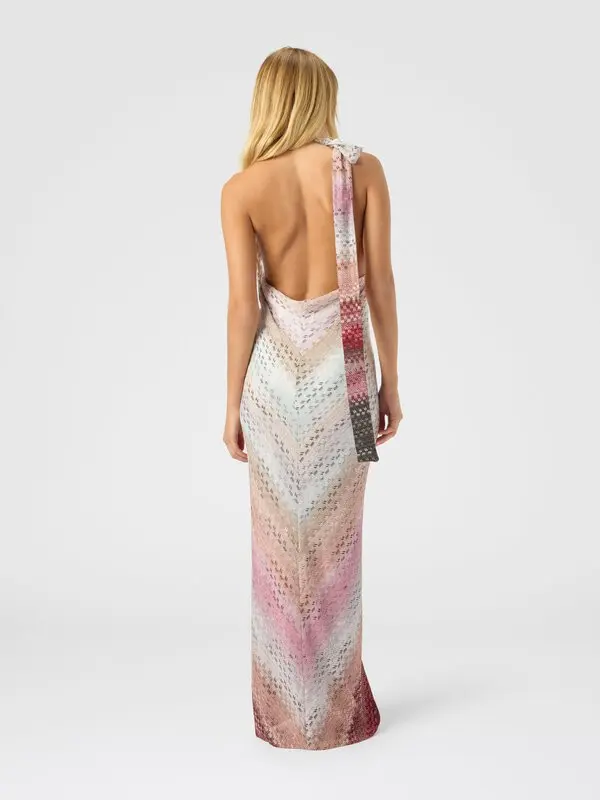 Missoni Neck Dress With Staggered Zigzag Pattern