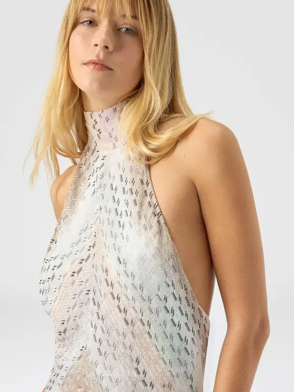 Missoni Neck Dress With Staggered Zigzag Pattern