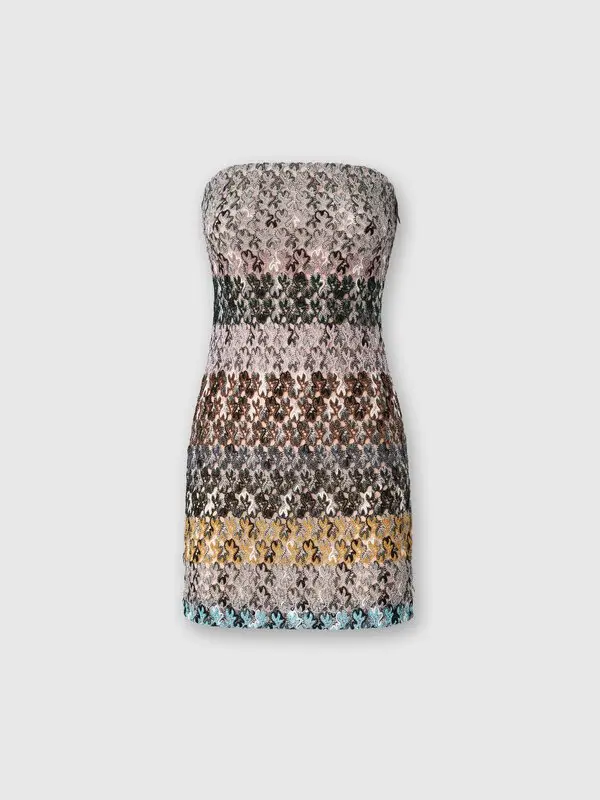 Missoni Mini Dress In Striped Embroidered Lace