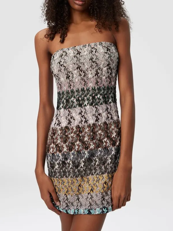 Missoni Mini Dress In Striped Embroidered Lace