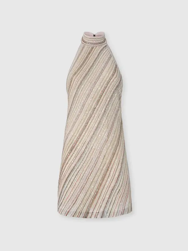 Missoni Halterneck Sequin Mini Dress - Pink