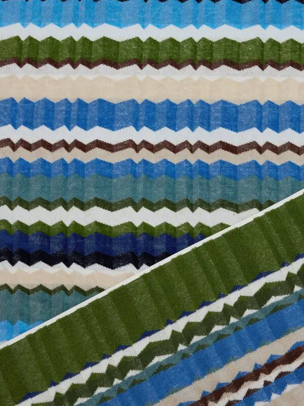 Missoni Eva Beach Towel In 100% Cotton 180x100 Cm - Turquoise Multicoloured